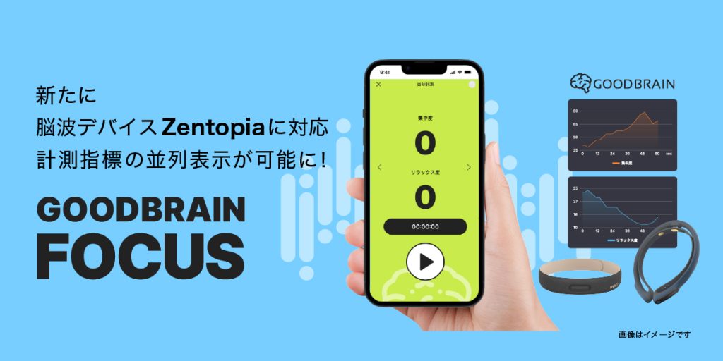 GoodBrain Focusアプリをリニューアル – 脳波デバイス「Zentopia」計測・並列表示機能を新たに搭載 | 脳波デバイス・ニューロフィードバックのGoodBrain